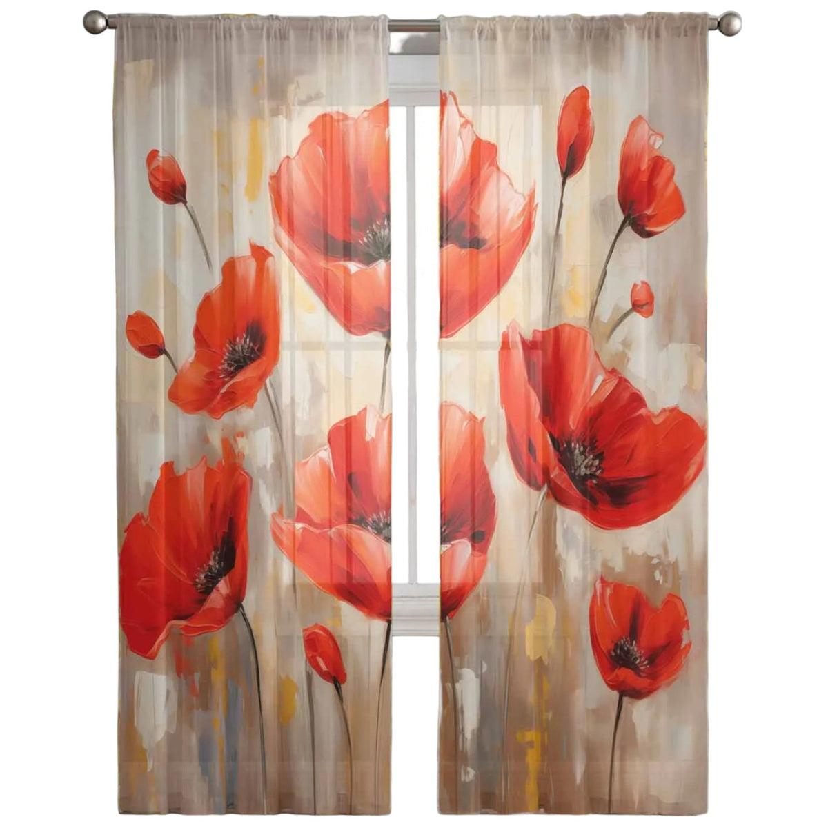 Poppy Flower Curtains & Florista Flower
